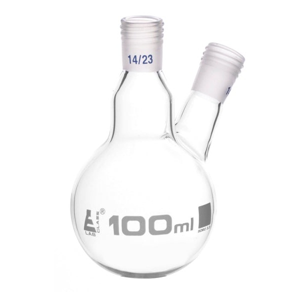 Eisco Distillation Flask with 2 Necks, 100ml Capacity, 14/23 Joint Size ...