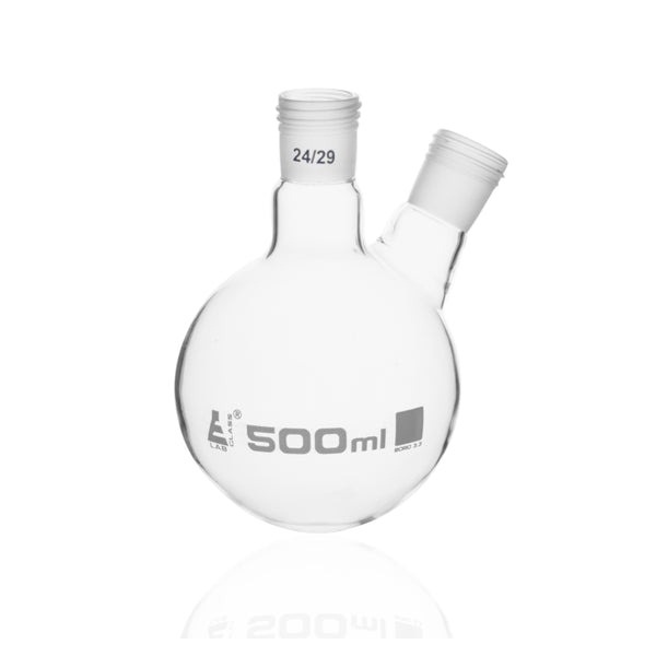 Eisco Distillation Flask with 2 Necks, 500ml - 24/29 Joint Size - Round ...