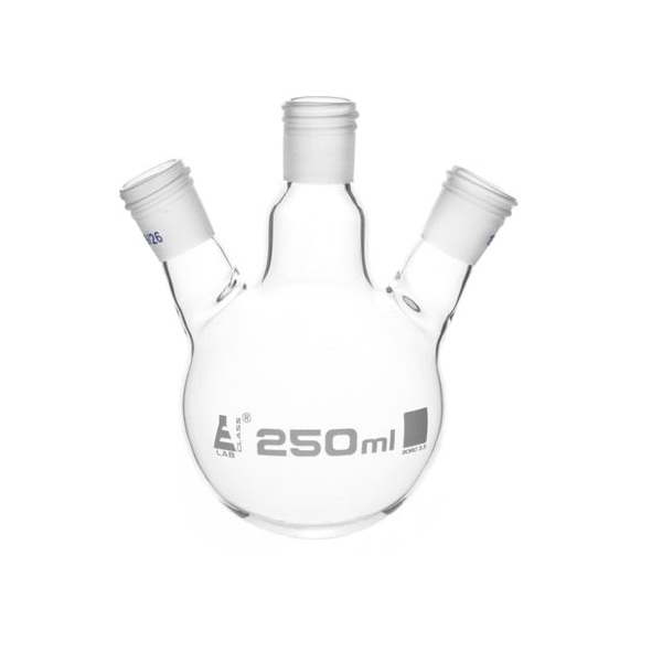 Eisco Distillation Flask with 3 Necks, 250ml Capacity, 19/26 Joint Size ...