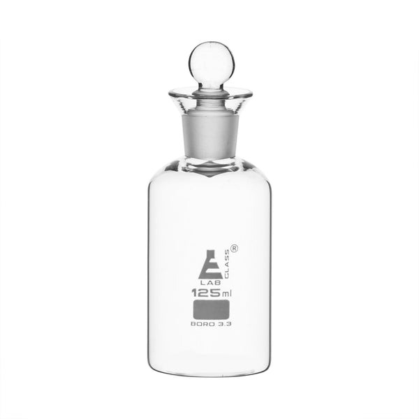 Eisco Labs 125ml B.O.D. Borosilicate Glass Bottle With Stopper CH0168A