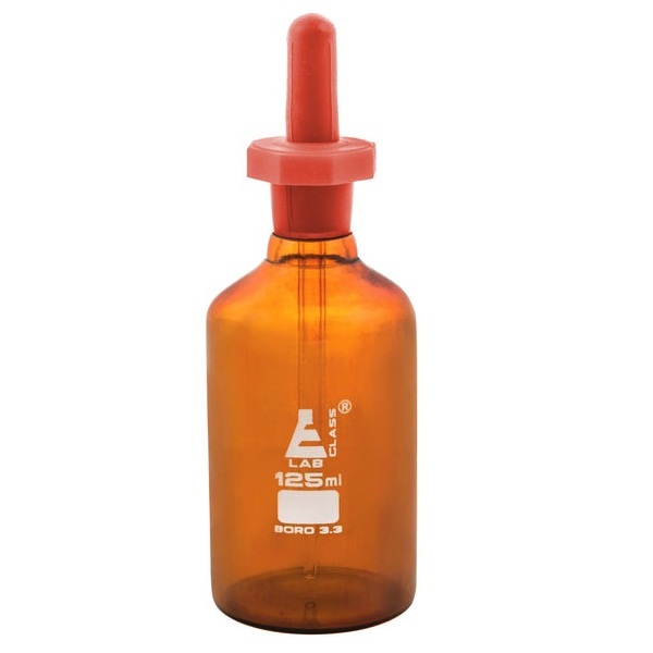 Eisco Dropping Bottle, 125ml (4.2oz) - Eye Dropper Pipette - Amber ...