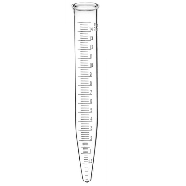 Eisco Graduated Centrifuge Tube, 15ml Conical Shape - 0.2ml White ...