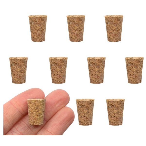 Eisco 10PK Cork Stoppers, Size #2 - 9mm Bottom, 13mm Top, 17mm Length ...