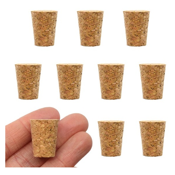 Eisco 10PK Cork Stoppers, Size #5 - 12mm Bottom, 17mm Top, 22mm Length ...