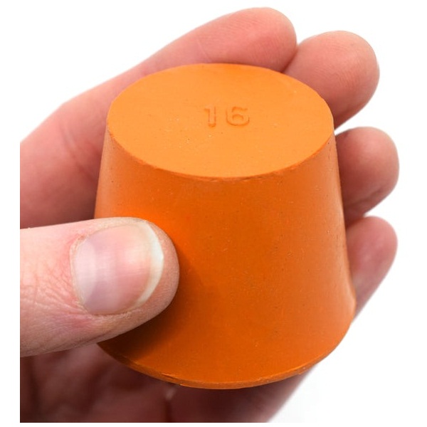 Eisco Rubber Stopper, Solid - Orange - PK10 - Size: 35mm, 28mm Top ...