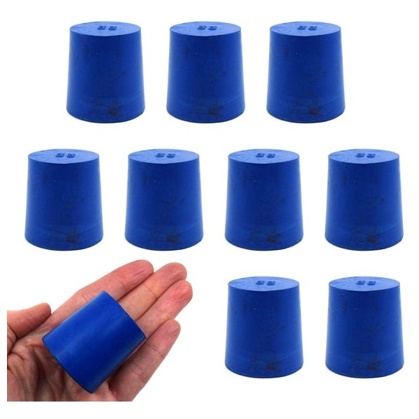 Eisco Neoprene Stoppers, Solid Blue - Size: 33mm Bottom, 38mm Top, 38mm ...