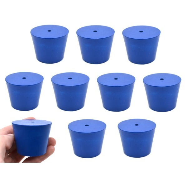 Eisco Neoprene Stoppers, 1 Hole - Blue - Size: 35mm Bottom, 45mm Top ...