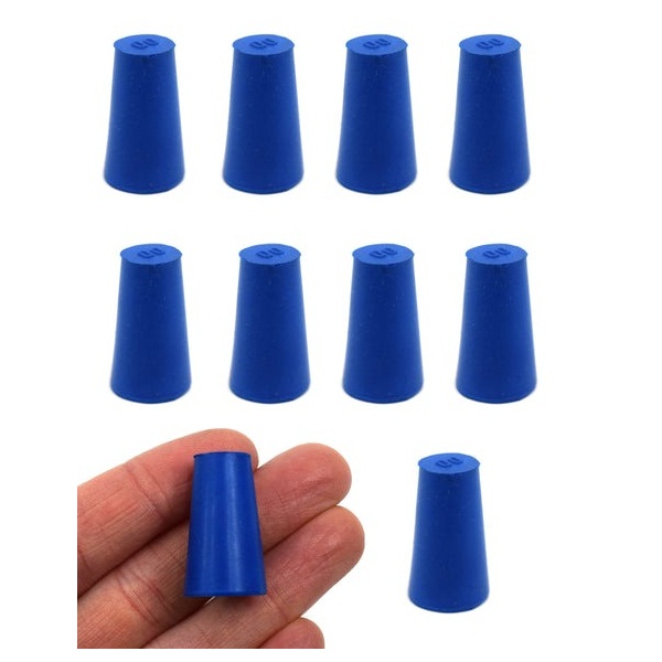 Eisco 10PK Neoprene Stoppers, Solid - ASTM - Size: #00 - 10mm Bottom ...