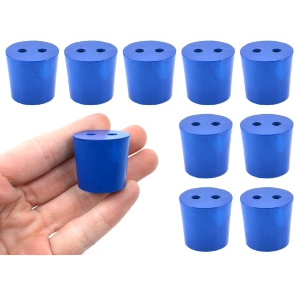 Eisco 10PK Neoprene Stoppers, 2 Holes - ASTM - Size #5 - 23mm Bottom ...