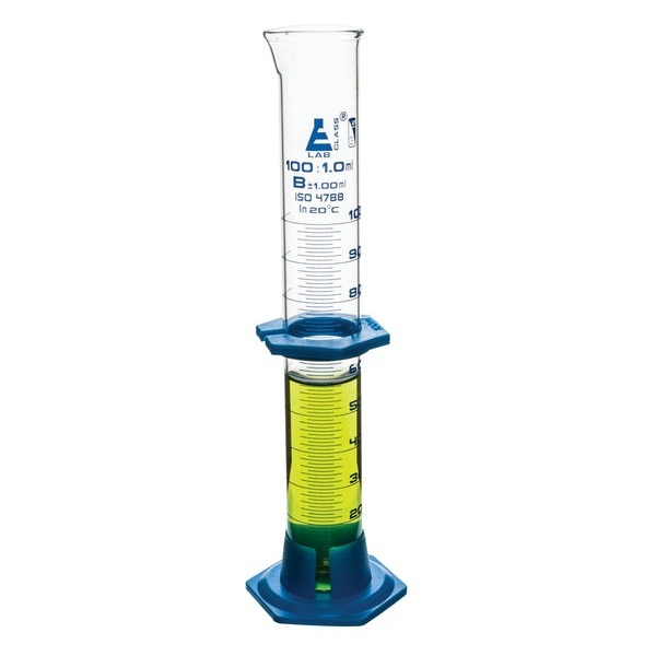 Eisco Measuring Cylinder, 100ml - Class B - Detachable, Plastic ...