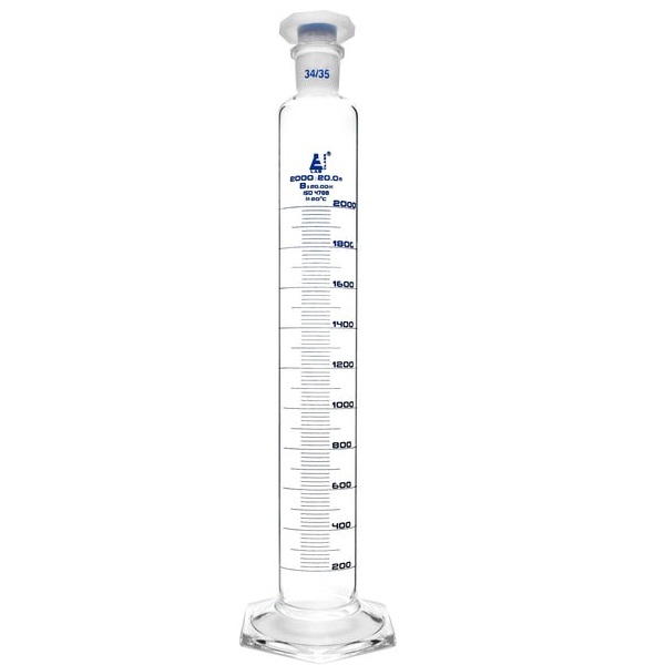 Eisco Measuring Cylinder, 2000ml - ASTM Class B Tolerance ±20.00ml ...