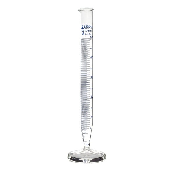 Eisco Crow Receiver, 50mL - Class A - Round Base - Blue Graduations CH0351B