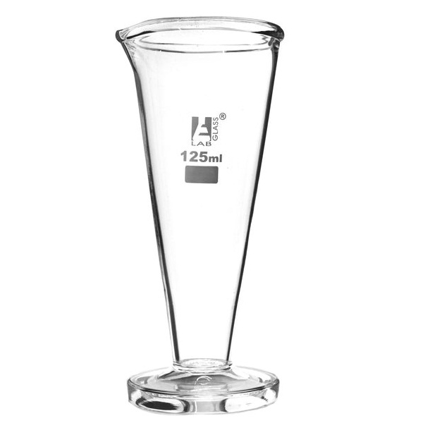 Eisco Conical Measuring Cup, 125ml - Borosilicate Glass - Spout, Round ...