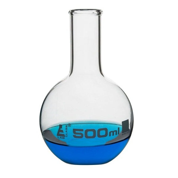 Eisco Boiling Flask, 500ml - Borosilicate Glass - Flat Bottom, Narrow ...