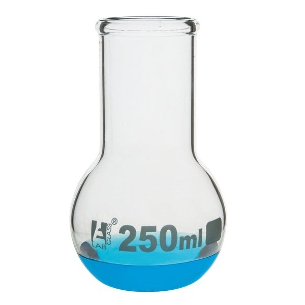 Eisco Boiling Flask, 250ml - Borosilicate Glass - Flat Bottom, Wide ...
