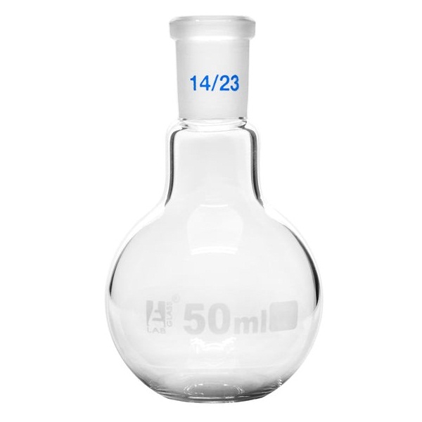 Eisco Florence Boiling Flask, 50ml - 14/23 Joint, Flat Bottom, Short ...
