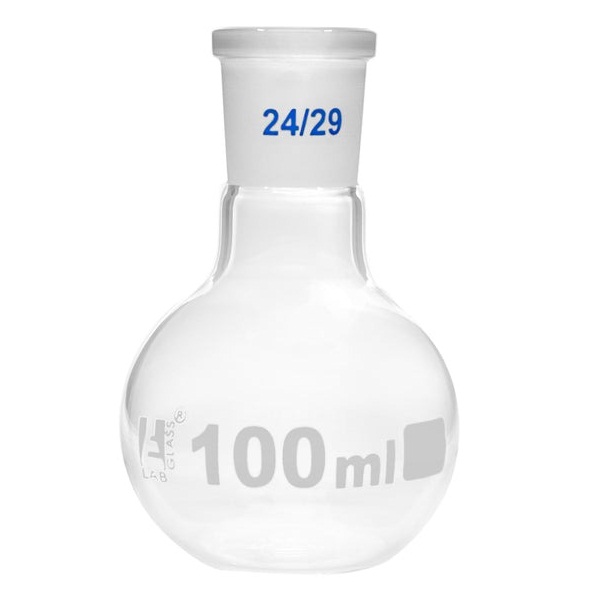 Eisco Florence Boiling Flask, 100ml - 24/29 Joint, Flat Bottom, Short ...