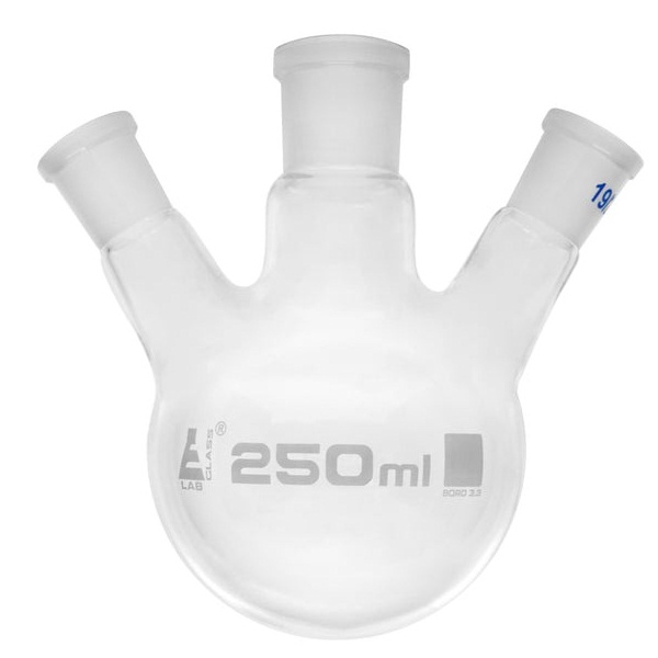 Eisco Distilling Flask, 250ml - 3 Angled Necks, 24/29 Center 19/26 Side ...