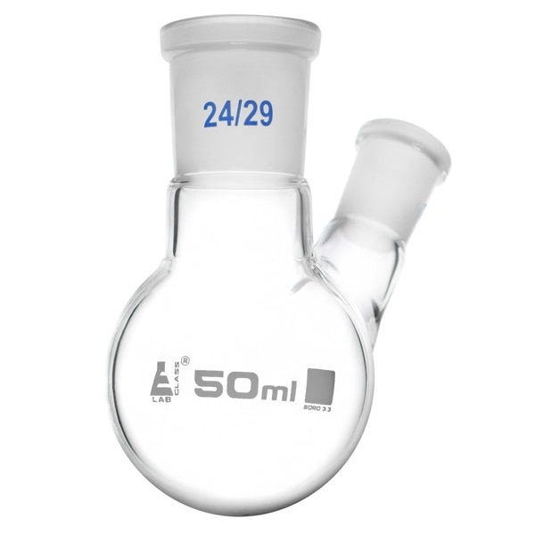 Eisco Distilling Flask, 50ml - 24/29 Oblique Neck - 14/23 Socket ...