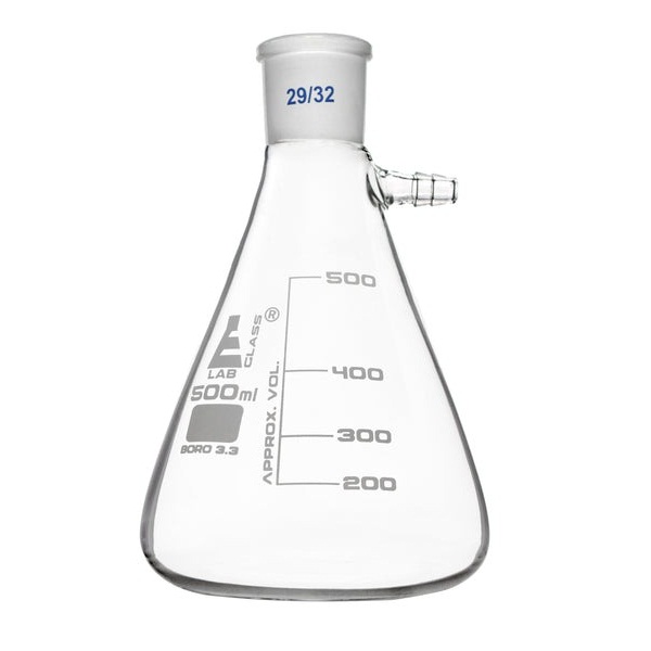 Eisco Buchner Filter Flask, 500ml - 29/32 Socket Size Joint - Side Arm ...