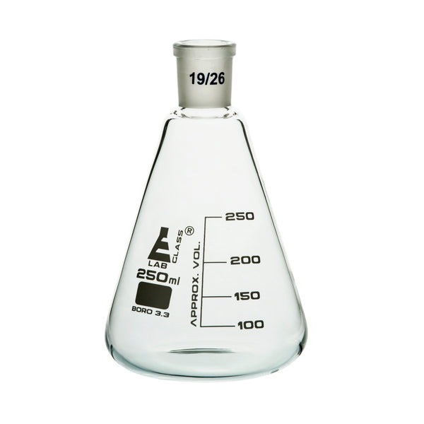 Eisco Erlenmeyer Flask, 250ml - 19/26 Joint, Interchangeable ...