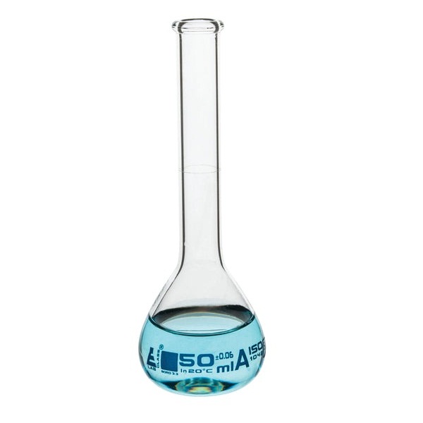 Eisco Volumetric Flask, 50ml Class A Tolerance ±0.06 - No Stopper ...