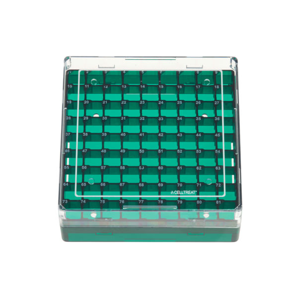 Celltreat Storage Box, CF Cryogenic Vial, 81 Place, Polycarbonate, Non ...