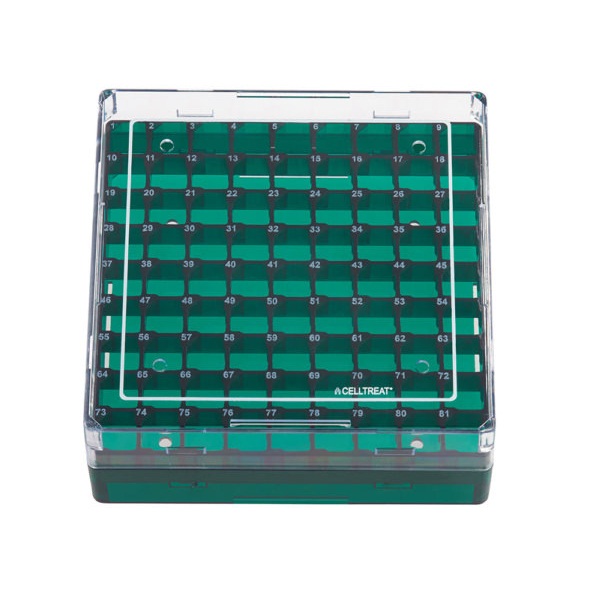 Celltreat Storage Box, CF Cryogenic Vial, 100 Place, Polycarbonate, Non ...