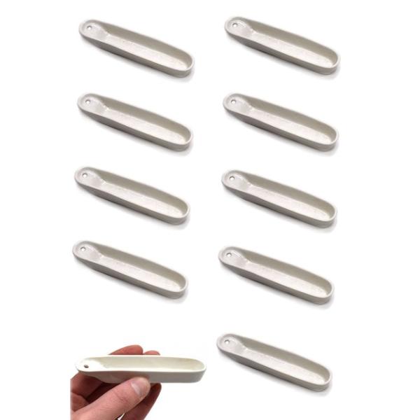 Eisco Porcelain Combustion Boat with Handle, 4" x 1" Exterior, 3" x 1/2 ...