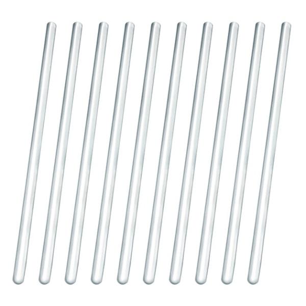 Eisco 10PK Glass Stirring Rods, 7.9" - Rounded Ends, 6mm Diameter CH0754