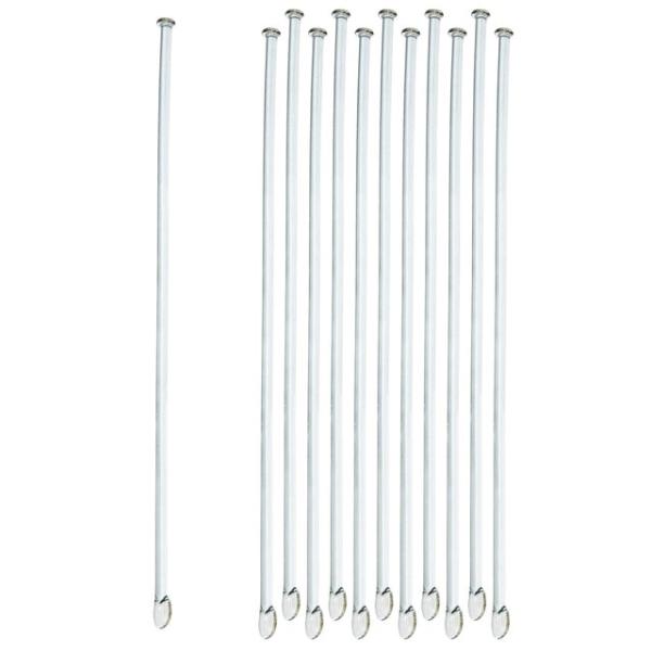 Eisco 10PK Glass Stirring Rods, 11.8" - Spade & Button Ends, 6mm ...