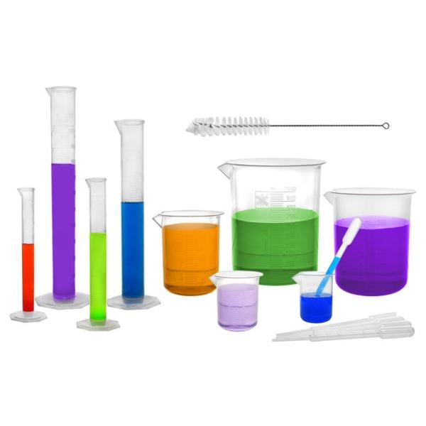 Eisco Ultimate Plastics Kit, 15pc - 5 Beakers, 4 Cylinders, 5 ...
