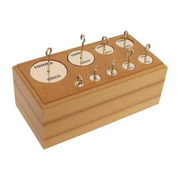 Eisco Labs Hooked Brass Weights, Set of 9 Weights, 10-1000g In Wooden ...