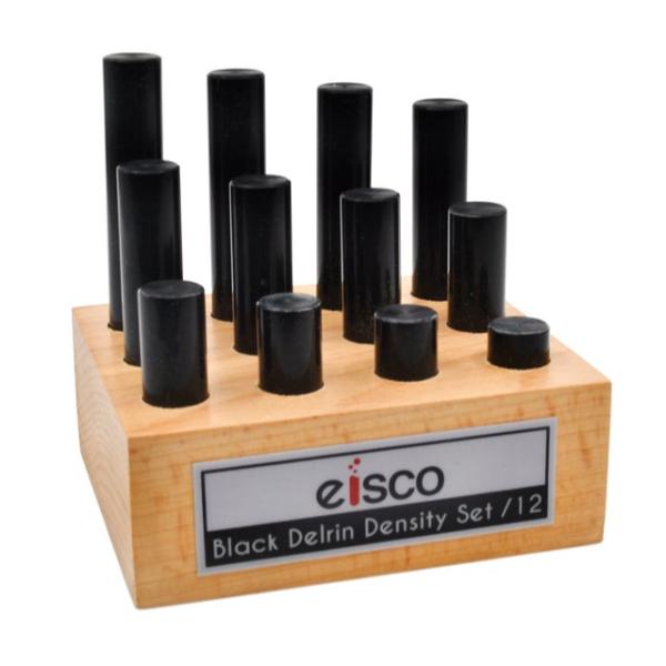 Eisco 12pc Cylindrical Bars Density Set, Black Derlin - Wooden Storage ...