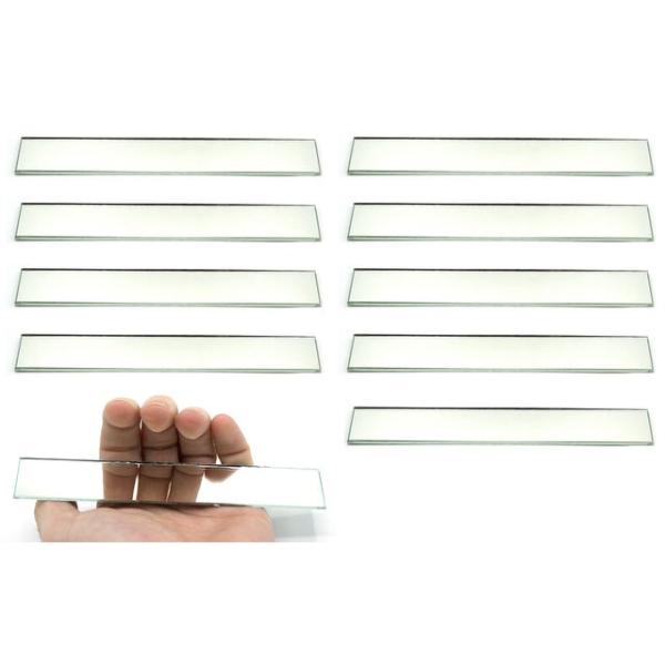 Eisco 10 Pack Rectangular Plano Glass Mirror, 6" x 1" - 2mm Thick ...