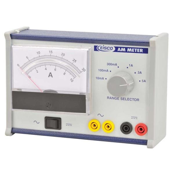 Eisco Ammeter, AC/DC - Analog, Moving Coil - Multi Range 0-5A PH1108B