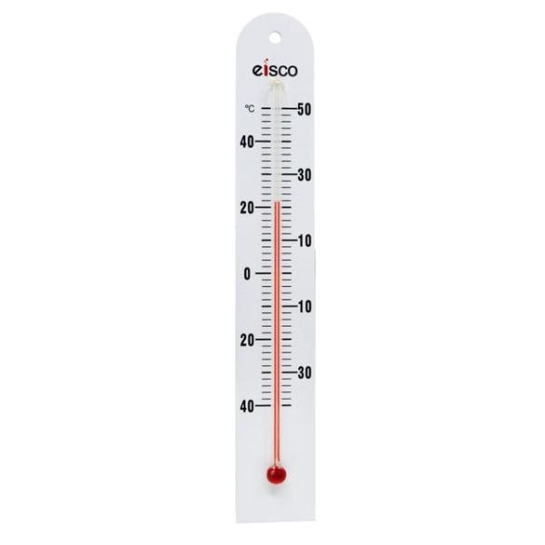 Eisco PVC Thermometer, -40 to 50°C, - White PVC Backing, Glass - 6.5 ...