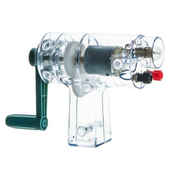 Eisco Hand Crank Generator, 12V DC - With Light Bulb & Lead Binding ...
