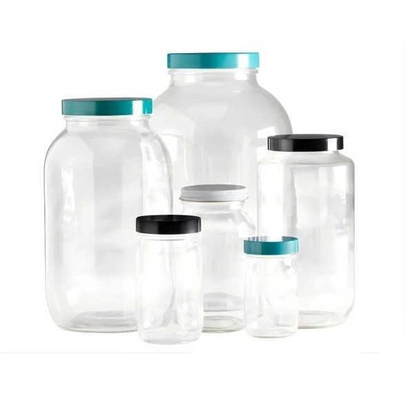 Qorpak 128oz (3,840ml) Clear Standard Wide Mouth with 110-400 White ...