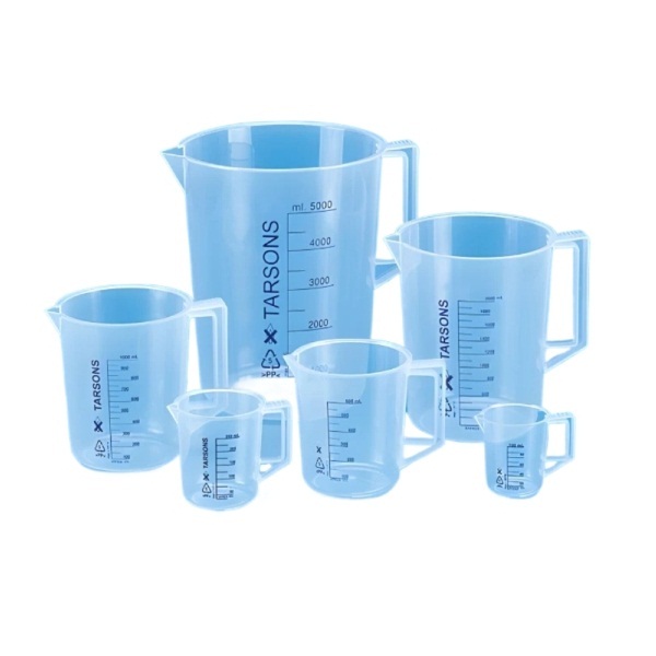 Qorpak 1 Liter Low-Form Natural PP Pitcher Beaker with Handle 6/Cs 292588