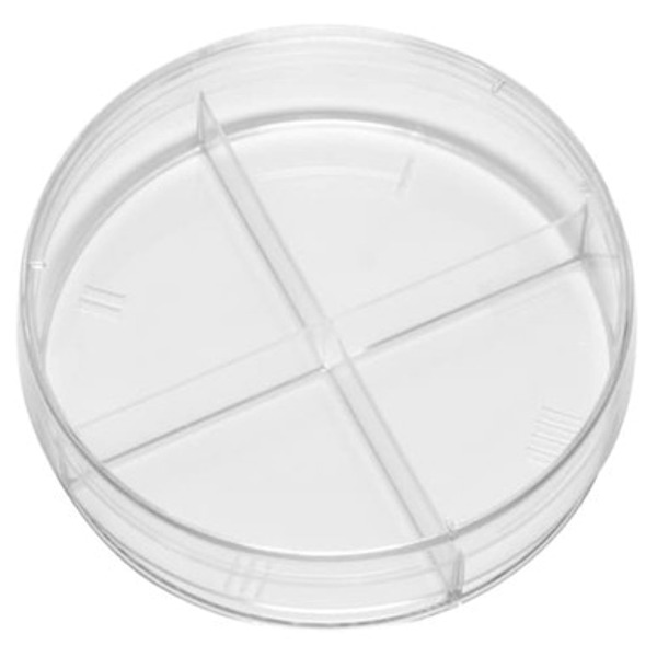 Qorpak Petri Dish 100X15mm Quad Plate Stackable Sterile 500/Cs 322778