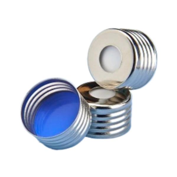 Qorpak 18mm Silver Steel Screw Thread Cap W/ Ptfe/Silicone Septa 1000 ...