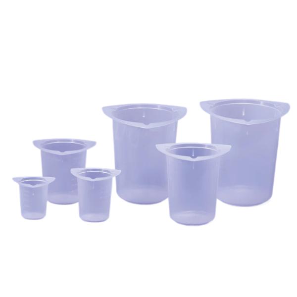 Qorpak 50ml Natural Tri-Cornered PP Graduated Beaker, 3 Pour Spouts ...