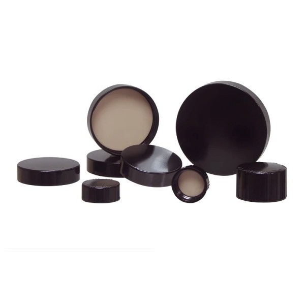 Qorpak 28-400 Black Ribbed Phenolic Cap with F217 & PTFE Liner, 3200/Cs ...