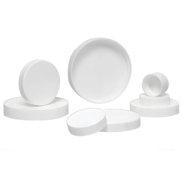 Qorpak 43-400 White Ribbed Polypropylene Cap with SturdeeSeal PE Foam ...