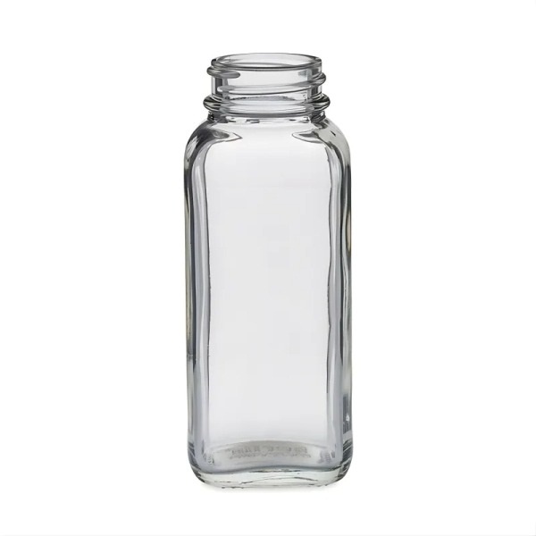 Qorpak 8oz (240ml) Clear French Square with 43-400 Neck Finish, Bottle ...