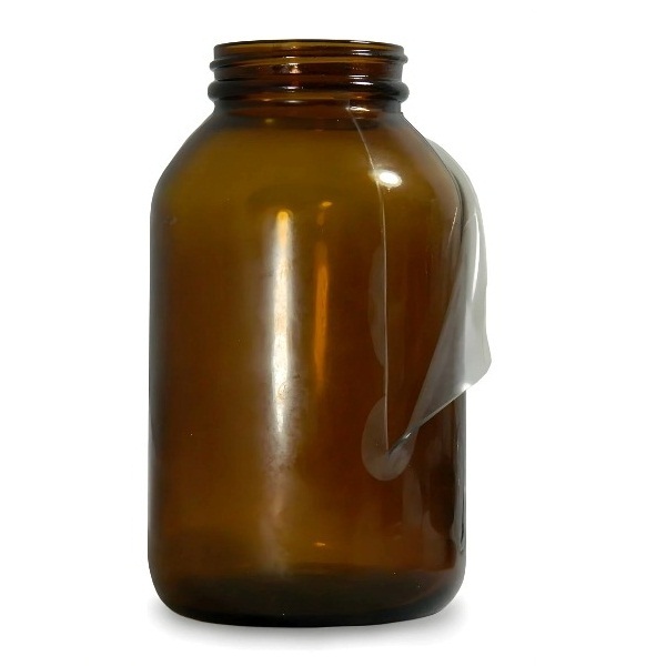 Qorpak 17oz (500ml) Safety Coated Amber Wide Mouth Packer with 53-400 ...