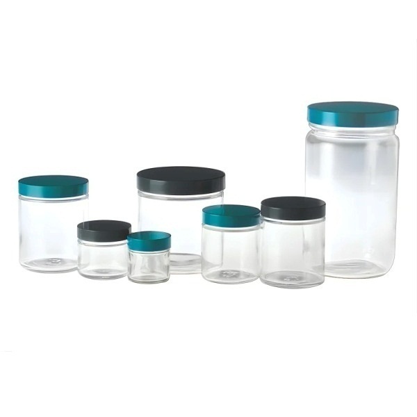 Qorpak 32oz (950ml) Clear Straight Sided Round with 89-400 Black ...