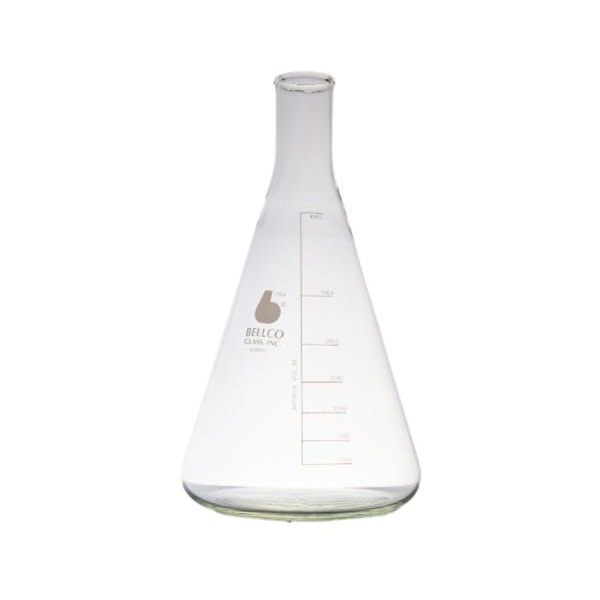 Bellco BRL Erlenmeyer Flask-Graduated, 4000mL Narrow Mouth, 3/Case 2504 ...