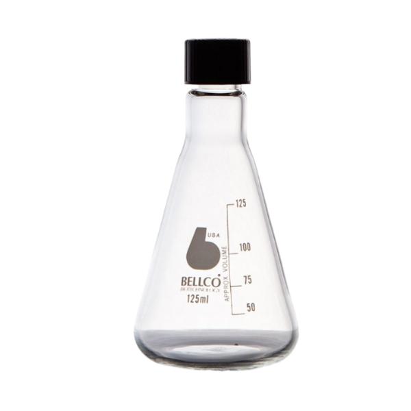 Bellco S/Cap Graduated Erlenmeyer Flask, 125mL With 25mm Cap, 12/Case ...